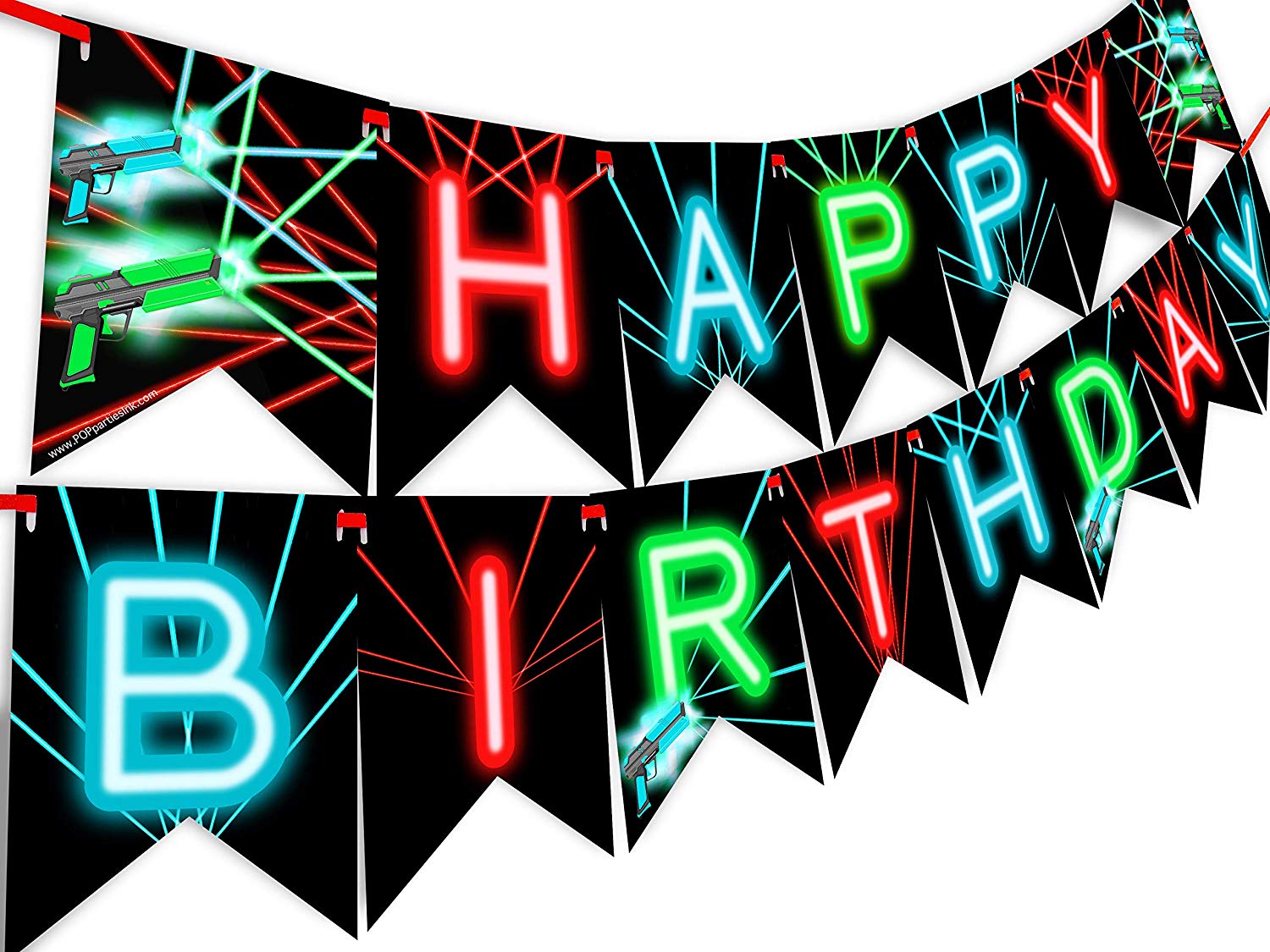 Laser Tag Happy Birthday Banner Pennant Laser Tag Party Supplies Laser Tag Happy Birthday Banner Pennant Laser Tag Party Supplies