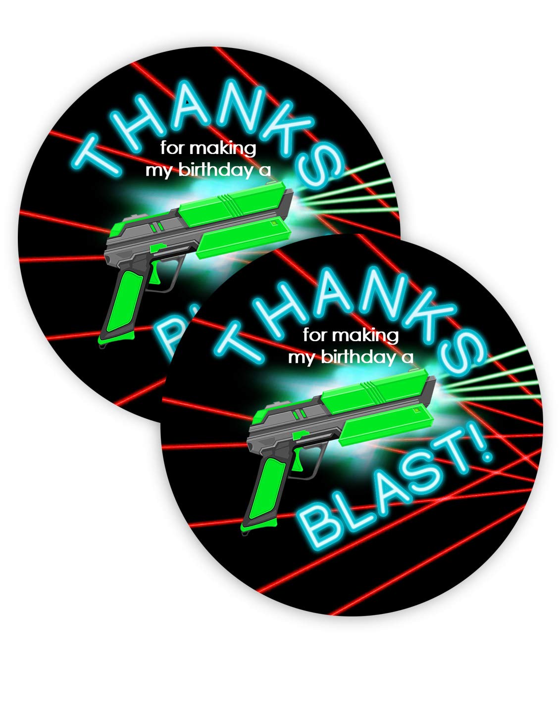 Laser Tag Brights Party Favor Stickers 40 Favor Bag Stickers